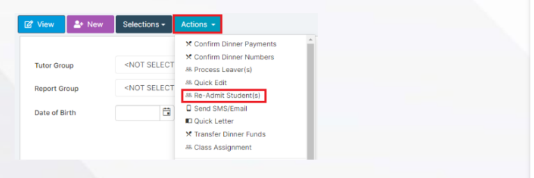 Bromcom – Readmit student - Frequently Asked Questions
