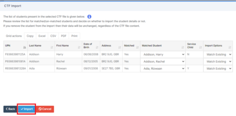 BROMCOM: How to import Year 4 MTC Results CTF - Frequently Asked Questions