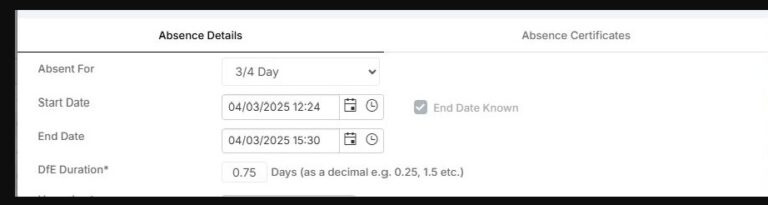 Bromcom: Unable to change staff absence end times - Frequently Asked ...